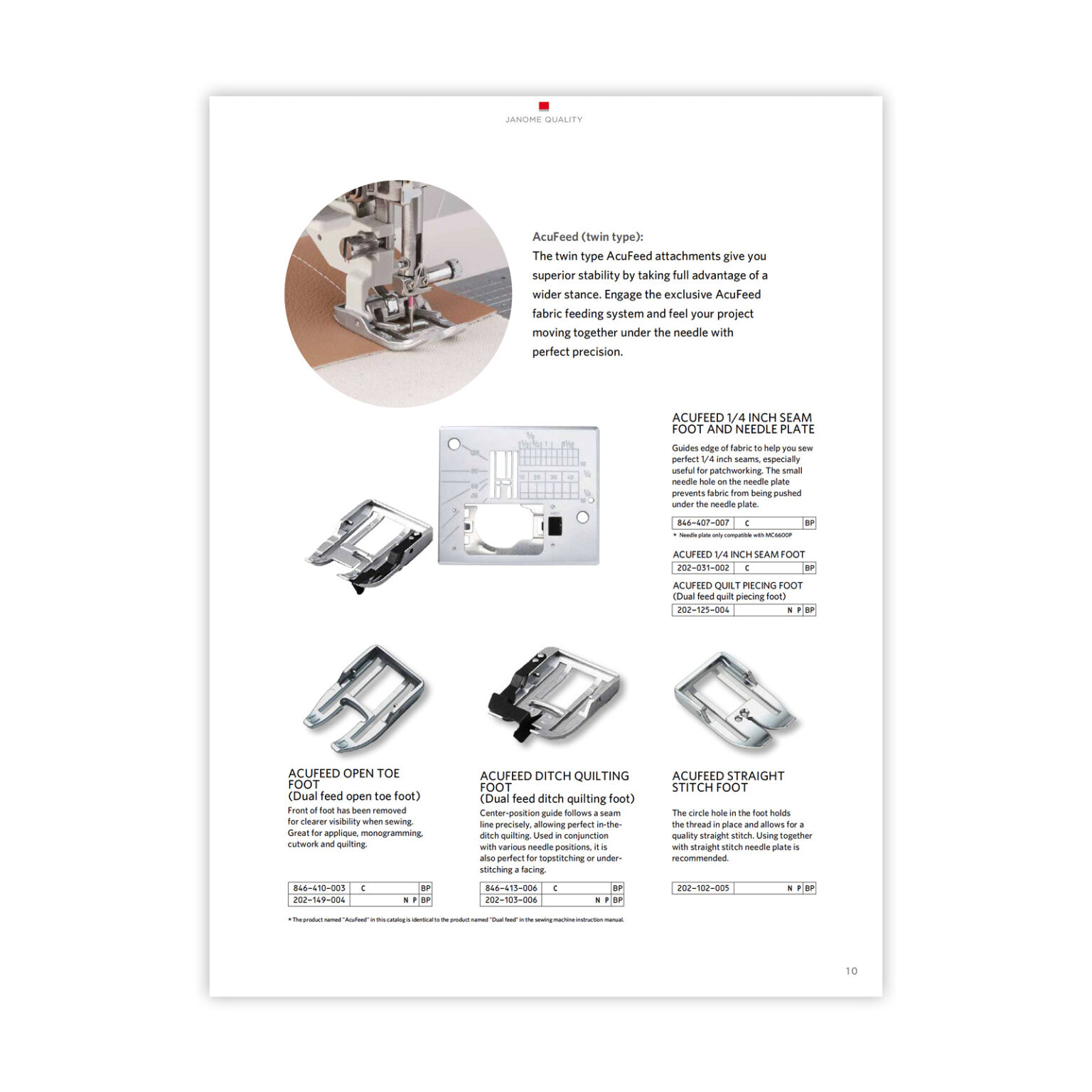 Accessory Catalogue - Janome